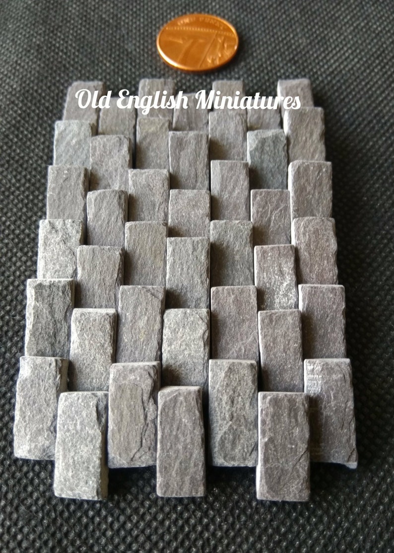 Real Miniature Vintage Slate Brick Slips Cobbles Over 100 - Etsy UK
