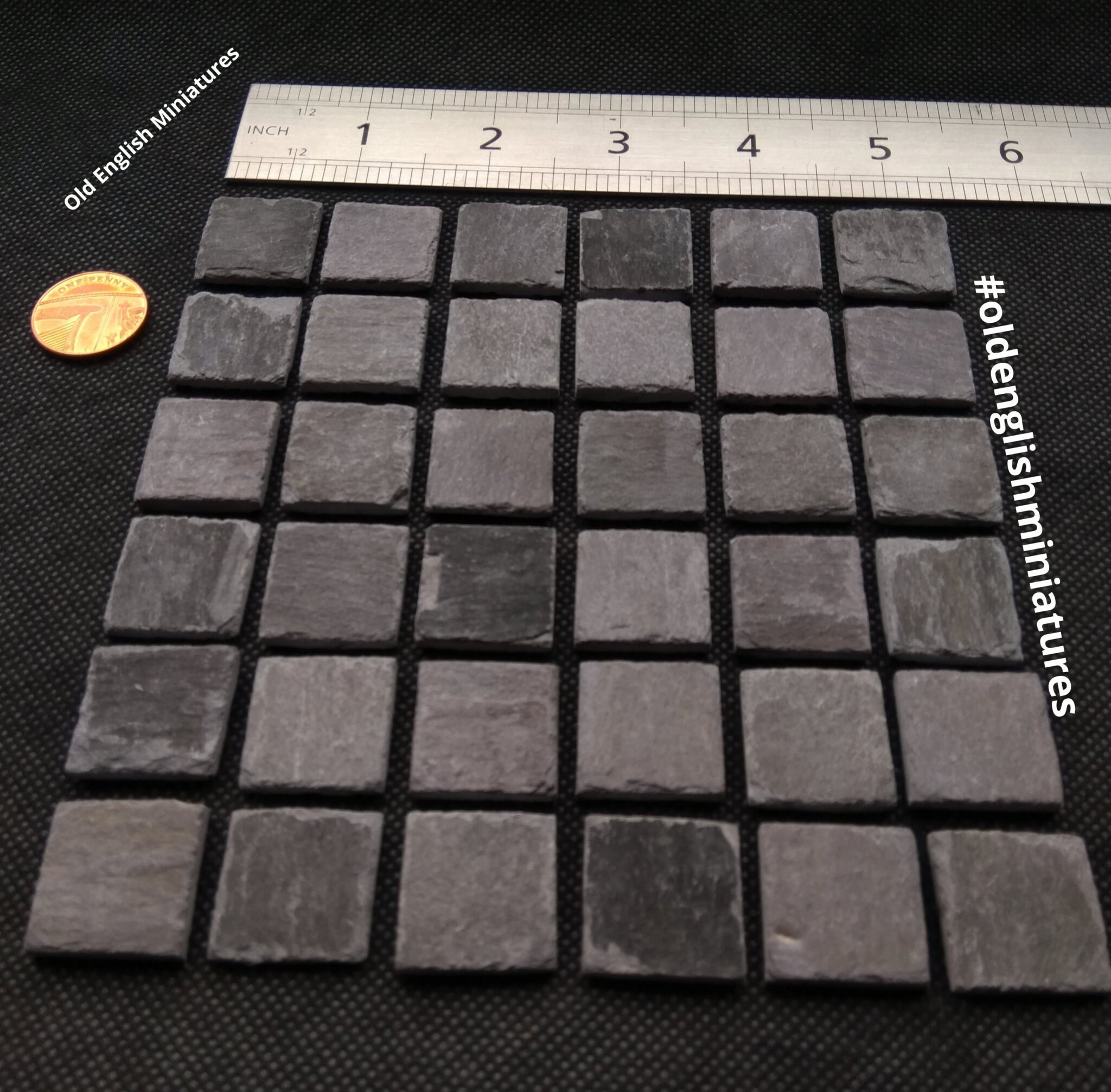 Dolls House Real Miniature Vintage Slate Floor Tiles, Hand Crafted and ...