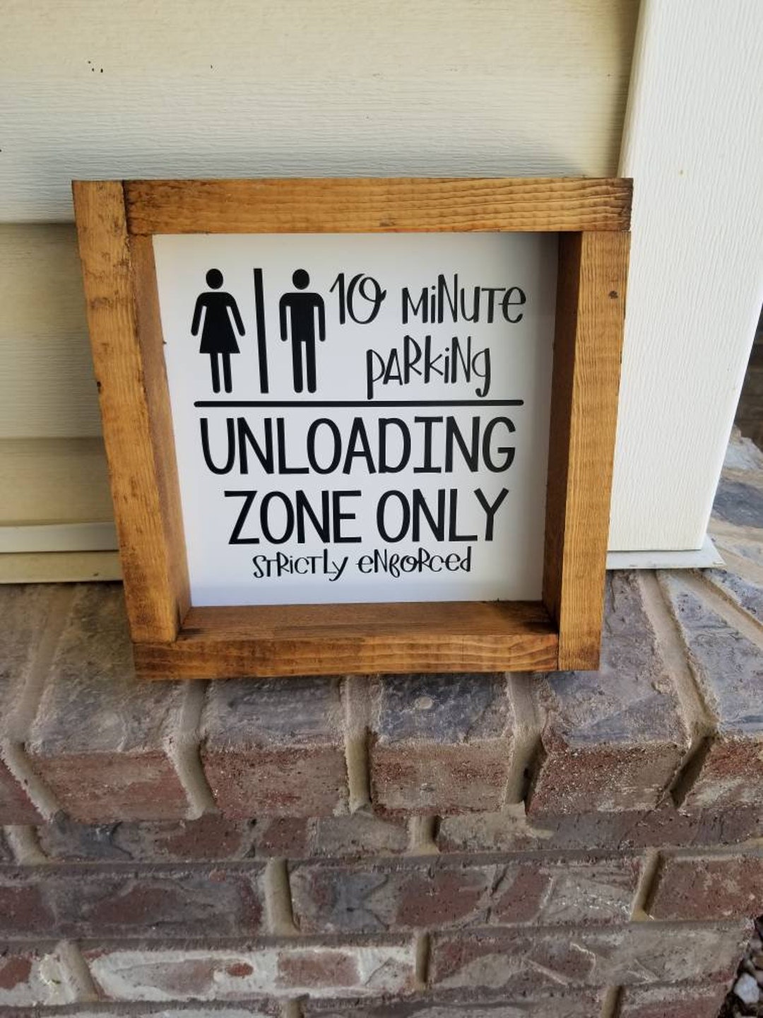 Funny Bathroom Sign: Unloading Zone - Handmade Wood Frame Decor - Etsy
