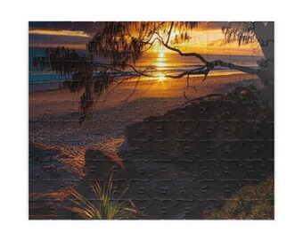 Sunset Beach Scene Puzzle - Etsy
