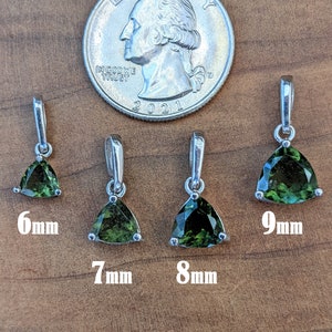Trillion Facet Moldavite 925 Sterling Silver Pendant - Museum Grade ...