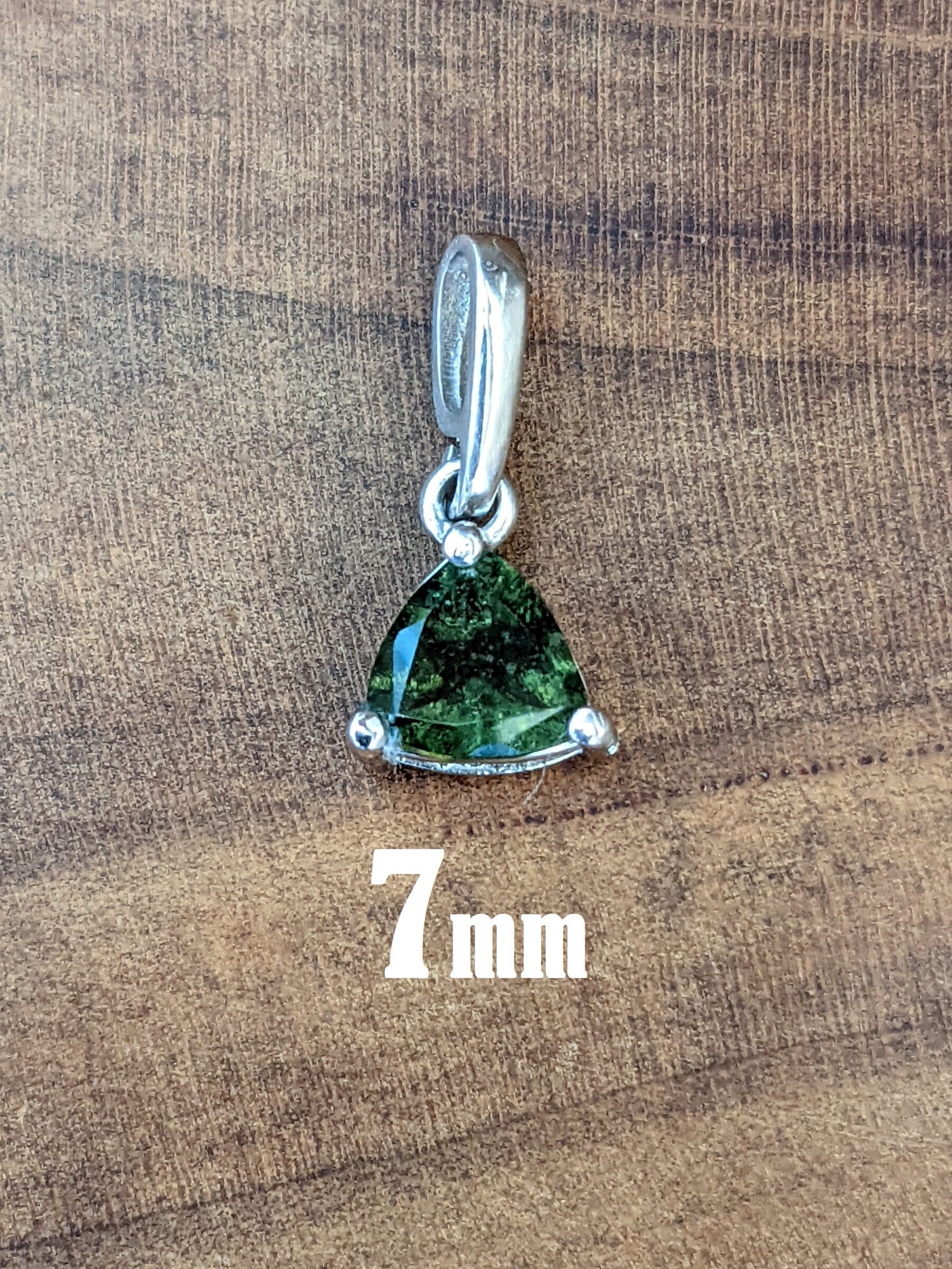 Trillion Facet Moldavite 925 Sterling Silver Pendant - Museum Grade ...