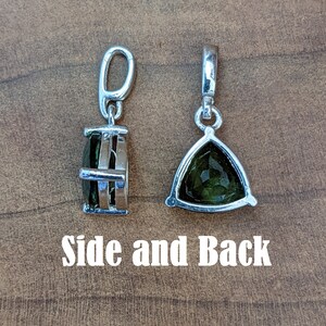 Trillion Facet Moldavite 925 Sterling Silver Pendant - Museum Grade ...