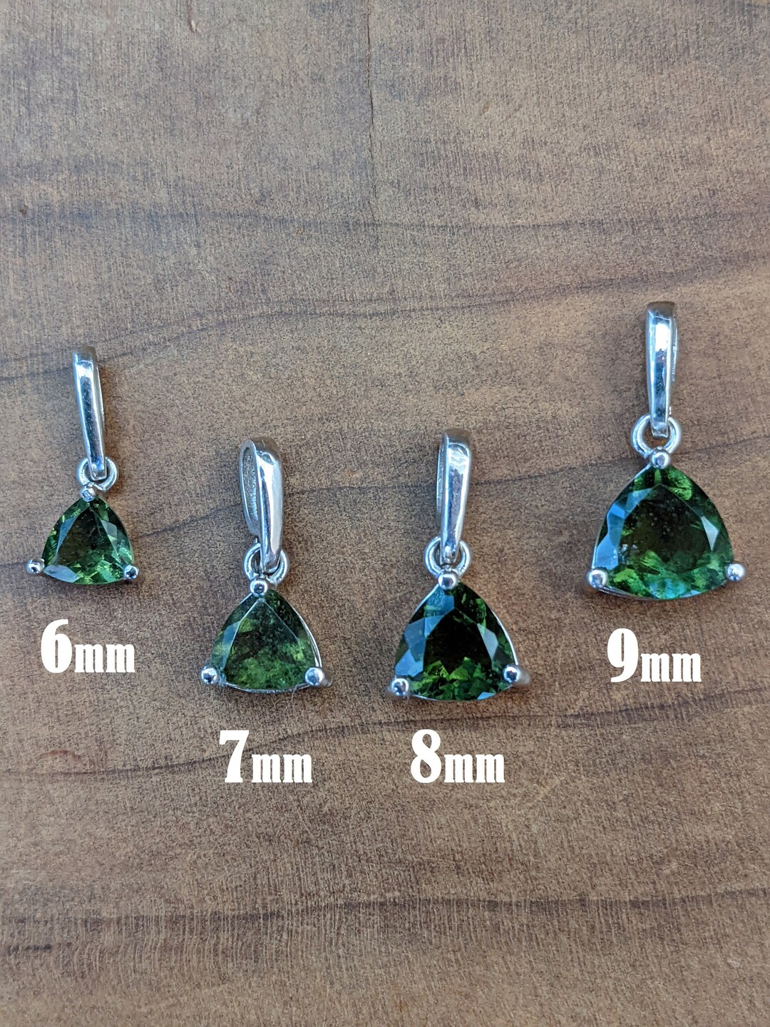 Trillion Facet Moldavite 925 Sterling Silver Pendant - Museum Grade ...