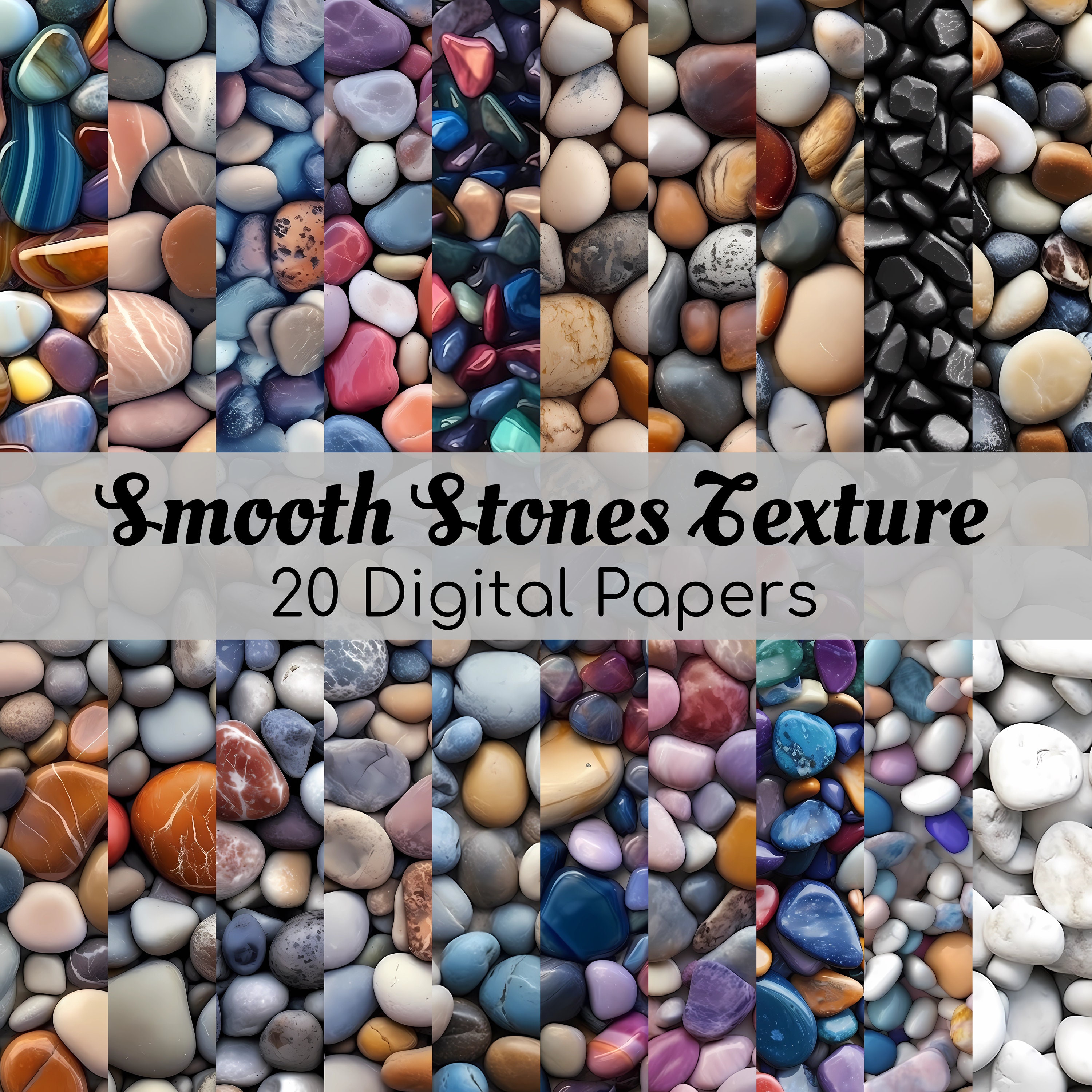 Smooth Rocks Stones PRINTABLE Background Textures Digital - Etsy