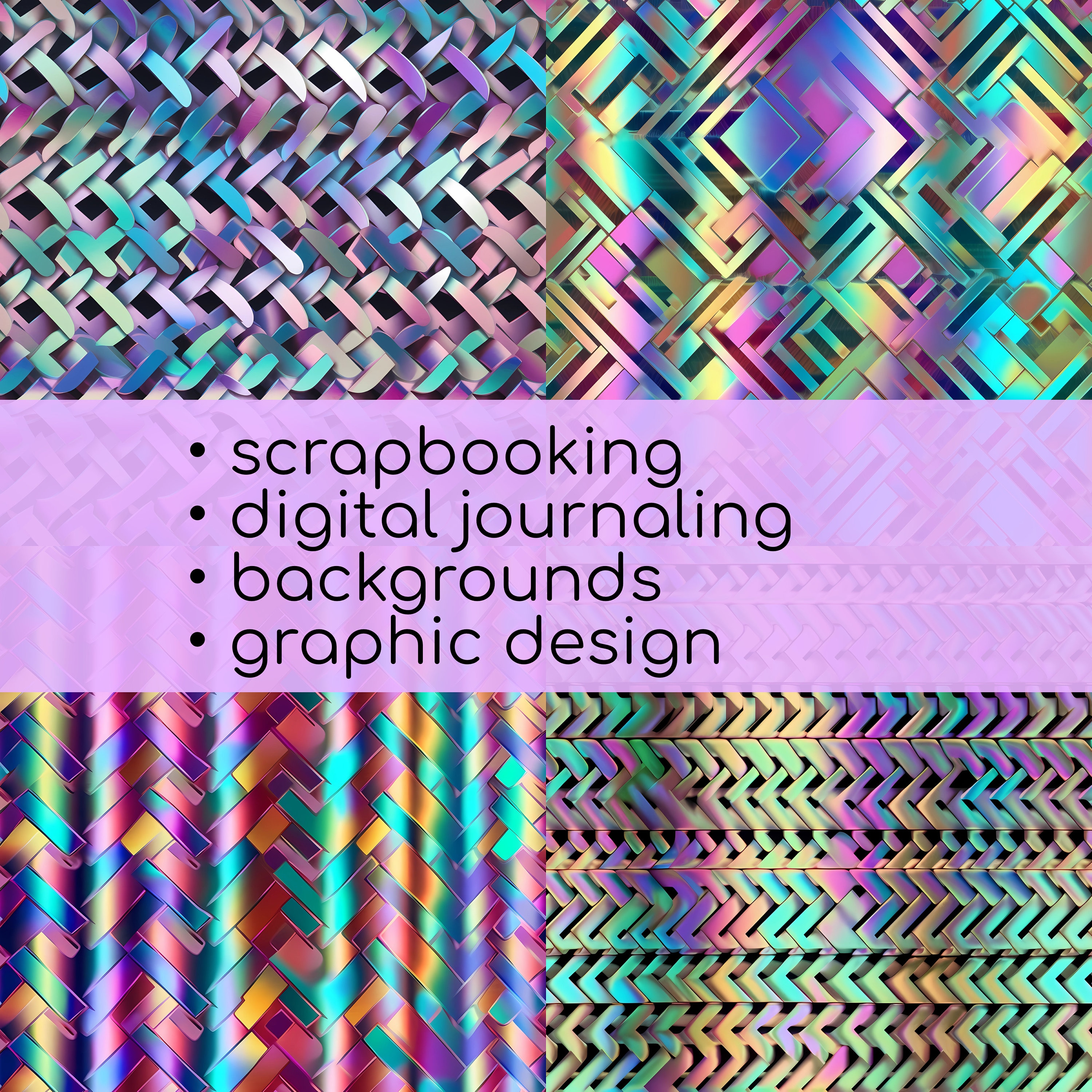 Holographic Metal Textures DIGITAL Paper Printable Colorful - Etsy