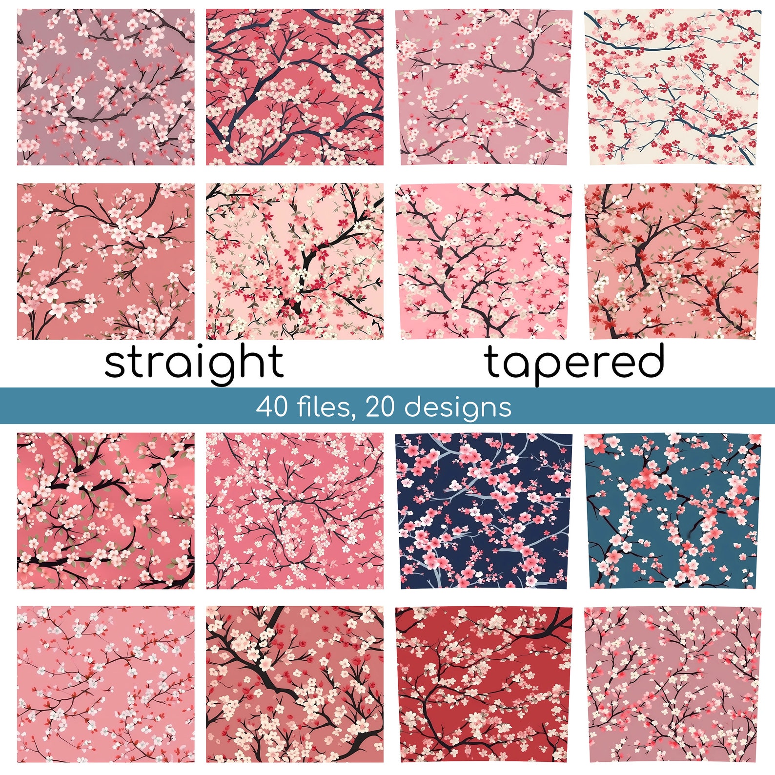 Sakura Cherry Blossom PRINTABLE 20oz Tumbler Wraps Bundle - Etsy