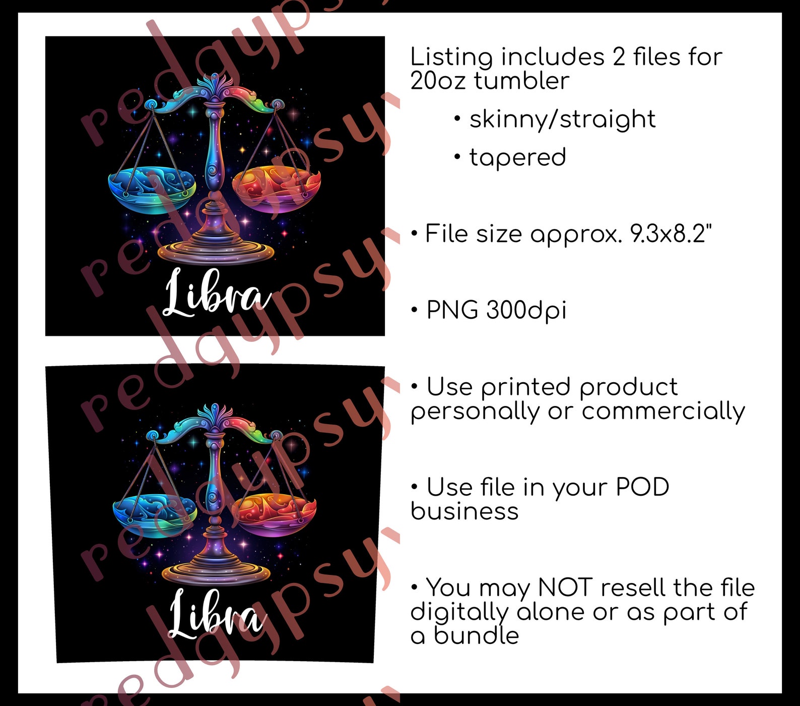 Libra Zodiac Tumbler Wrap PRINTABLE Astrology Horoscope Signs - Etsy