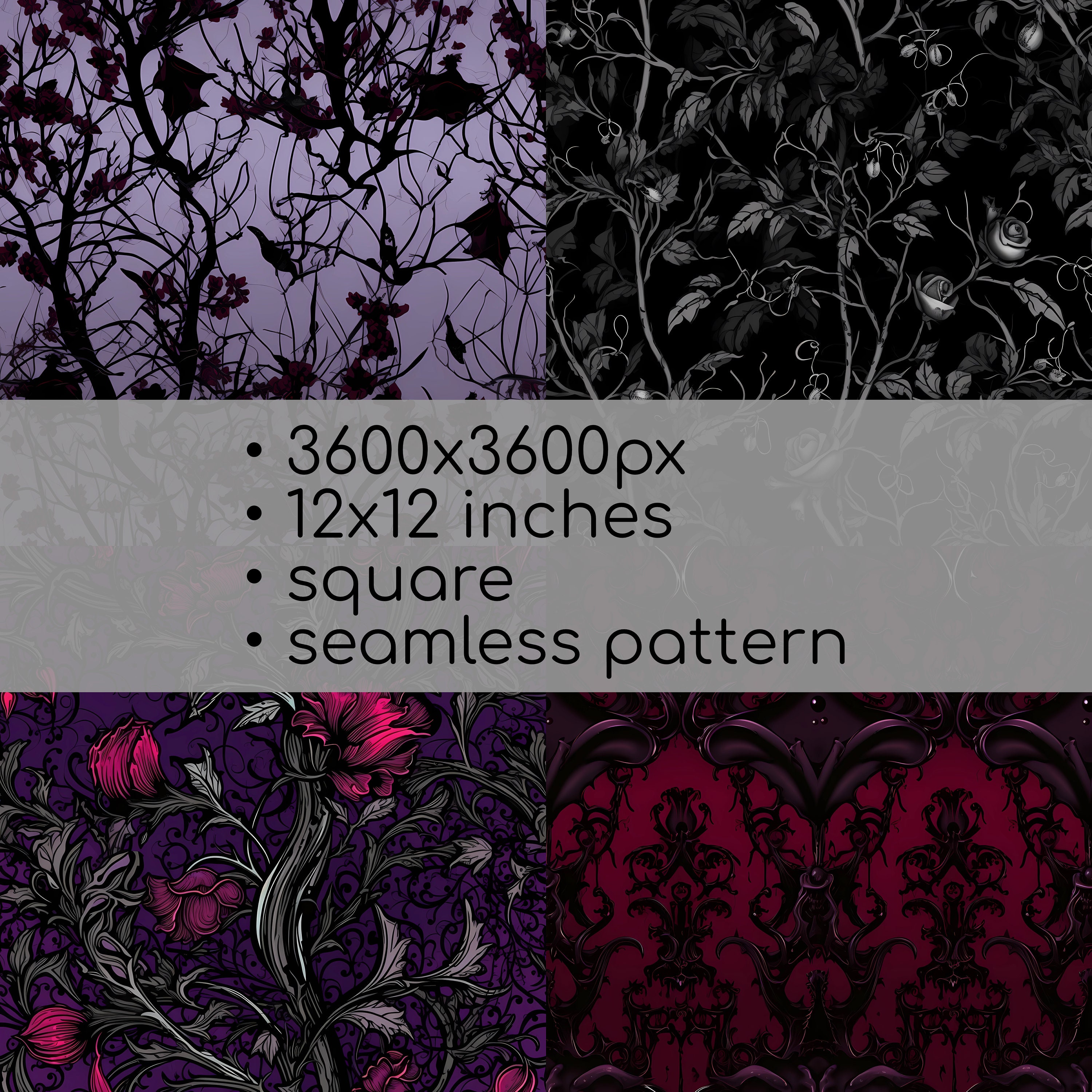 Goth DIGITAL Paper Backgrounds Mix Black Purple Red Floral - Etsy