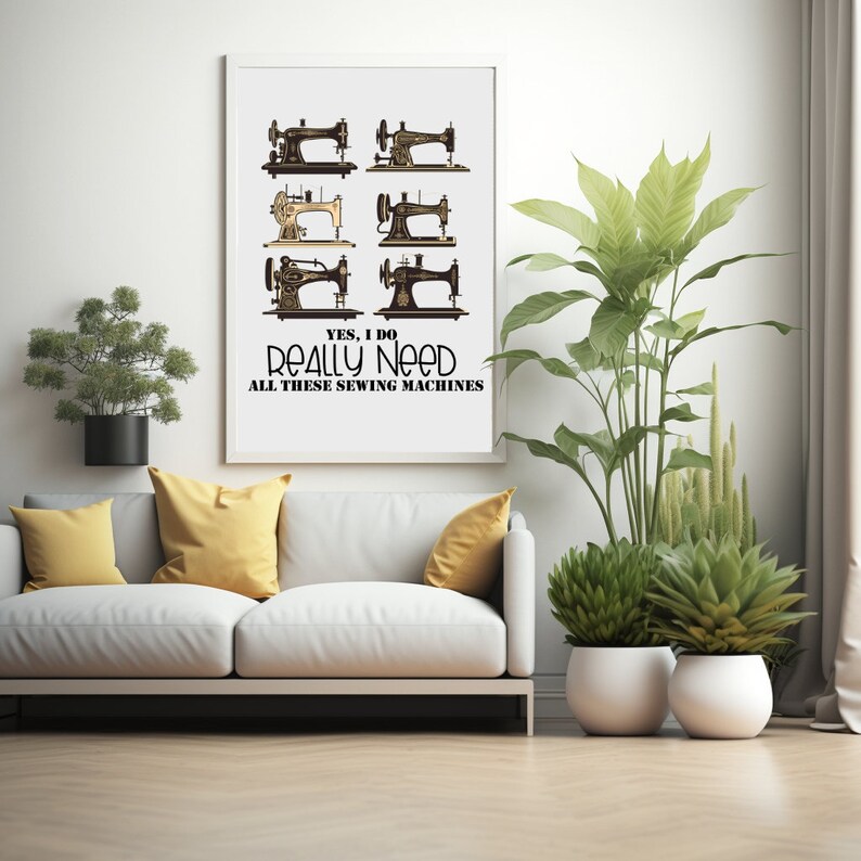 Printable Poster DIGITAL INSTANT DOWNLOAD Funny Sewing Machine - Etsy