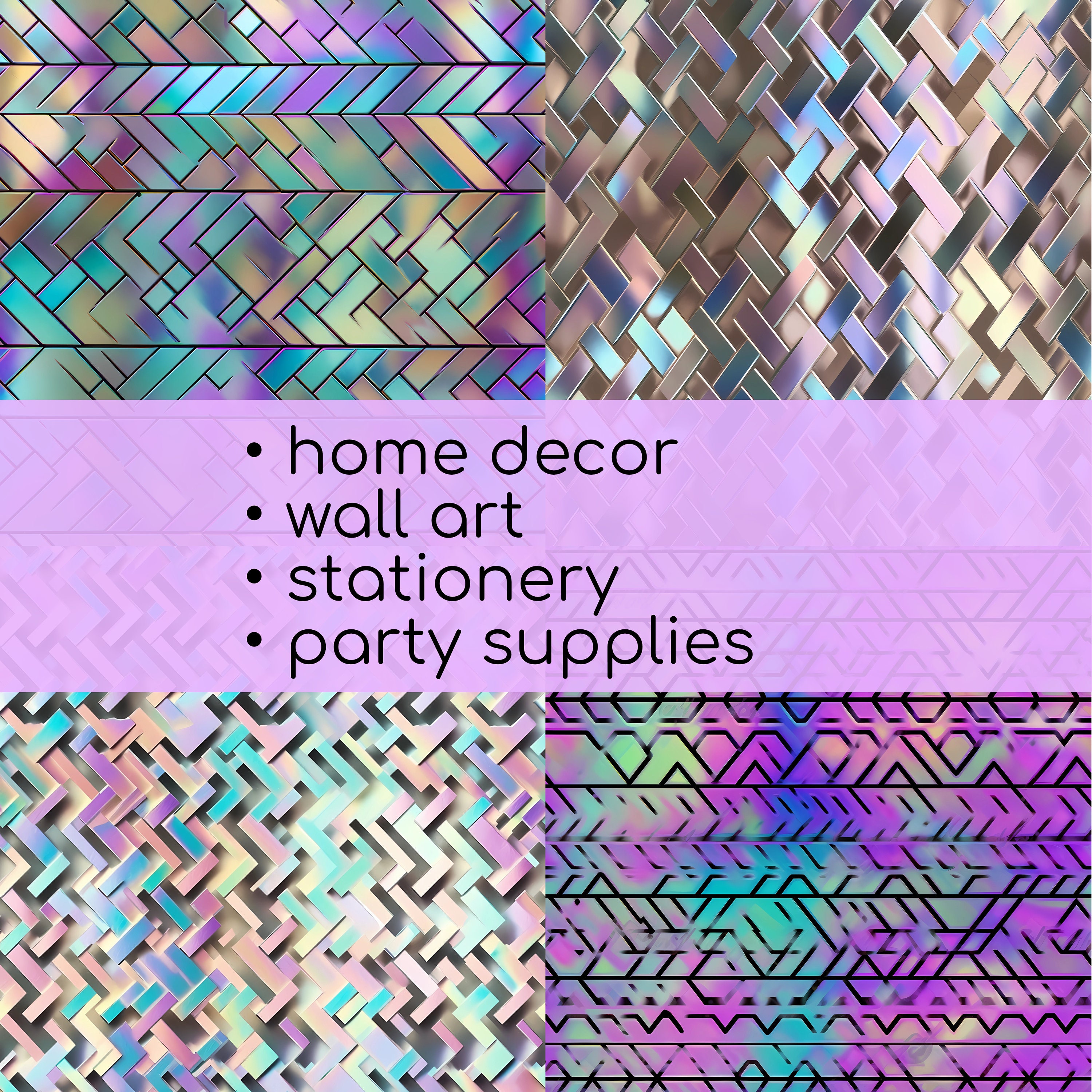 Holographic Metal Textures DIGITAL Paper Printable Colorful - Etsy