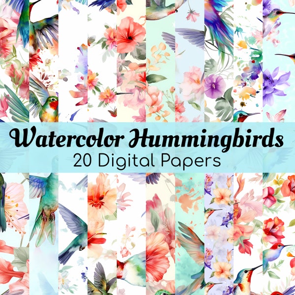 Watercolor Hummingbird Wallpaper - Etsy