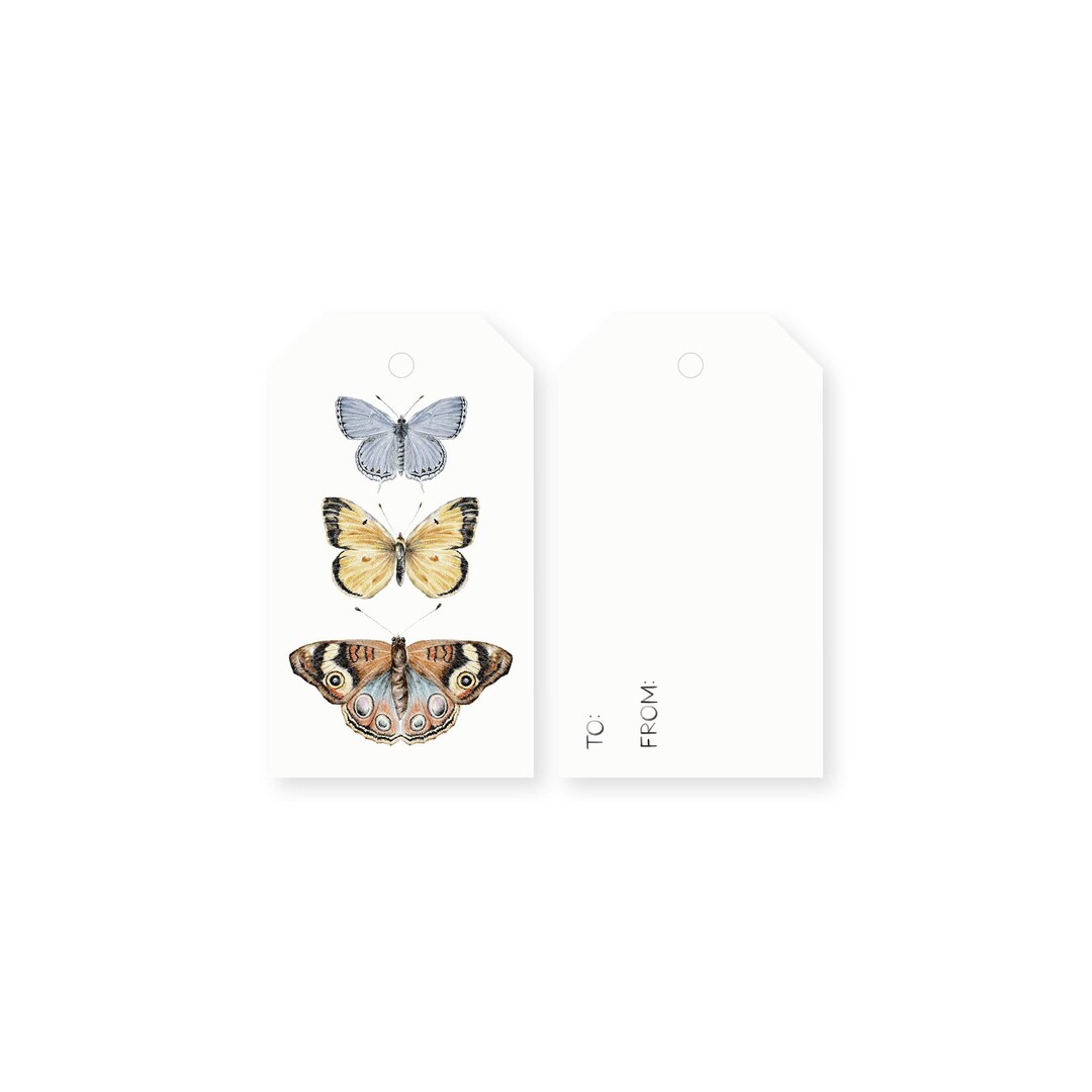 Butterfly Gift Tags 10 Pack, Watercolor Butterflies, Watercolor Gift ...