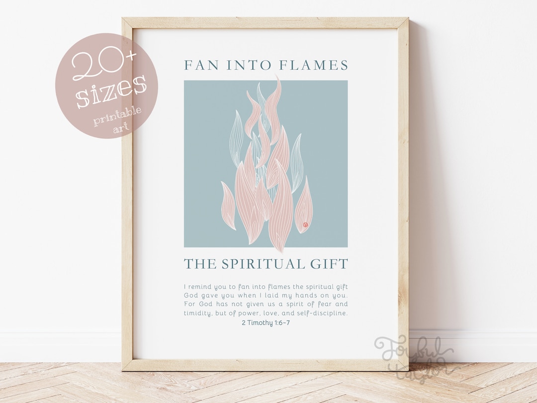 Fan Into Flames the Spiritual Gift | 2 Timothy 1:6~7 | Line Art | Bible ...