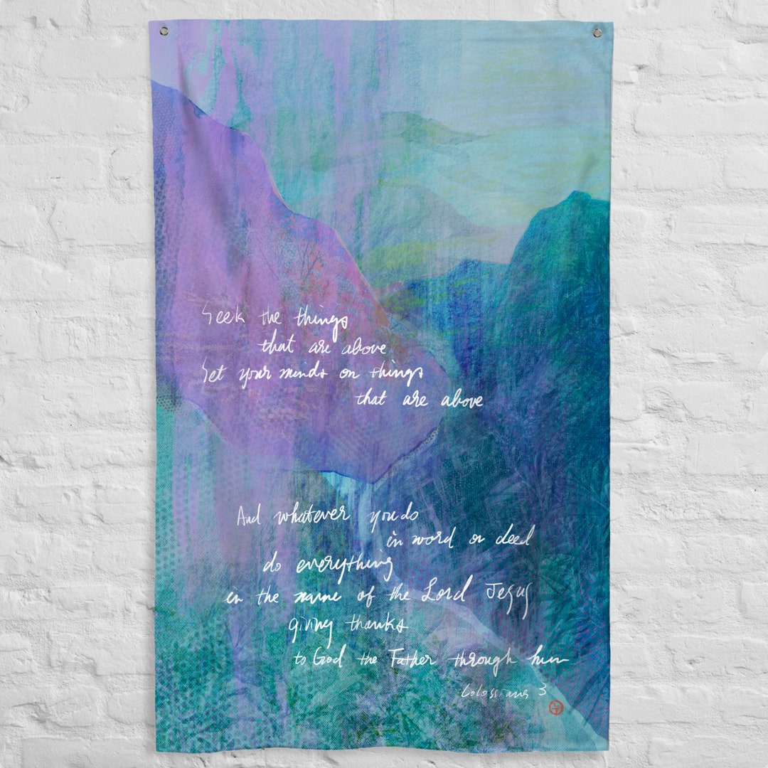 Seek Colossians 3 Bible Verse Wall Art Christian Banner Scripture Wall ...