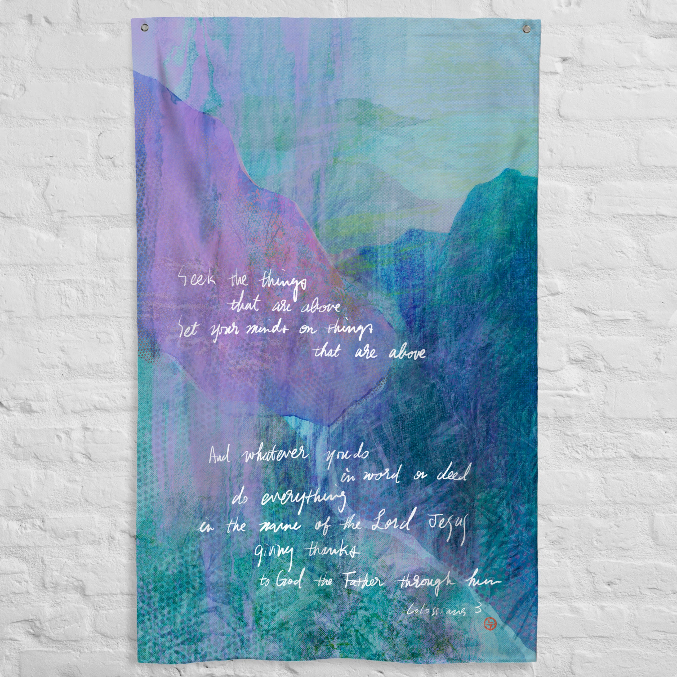 Colossians 3 Tapestry Bible Verse Christian Banner Mountain Scripture ...
