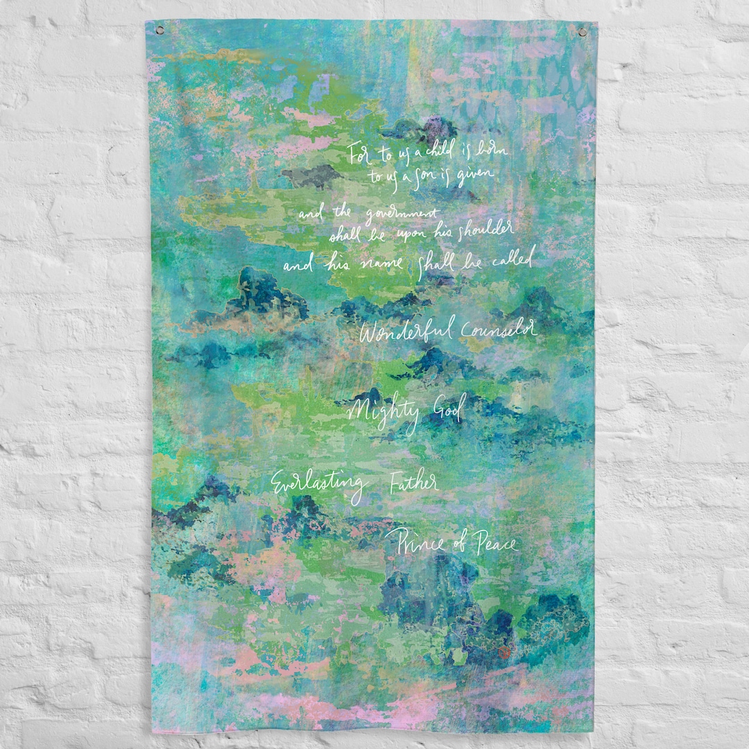 A Child is Born Isaiah 9 6 Bible Verse Wall Art Christian Tapestry ...
