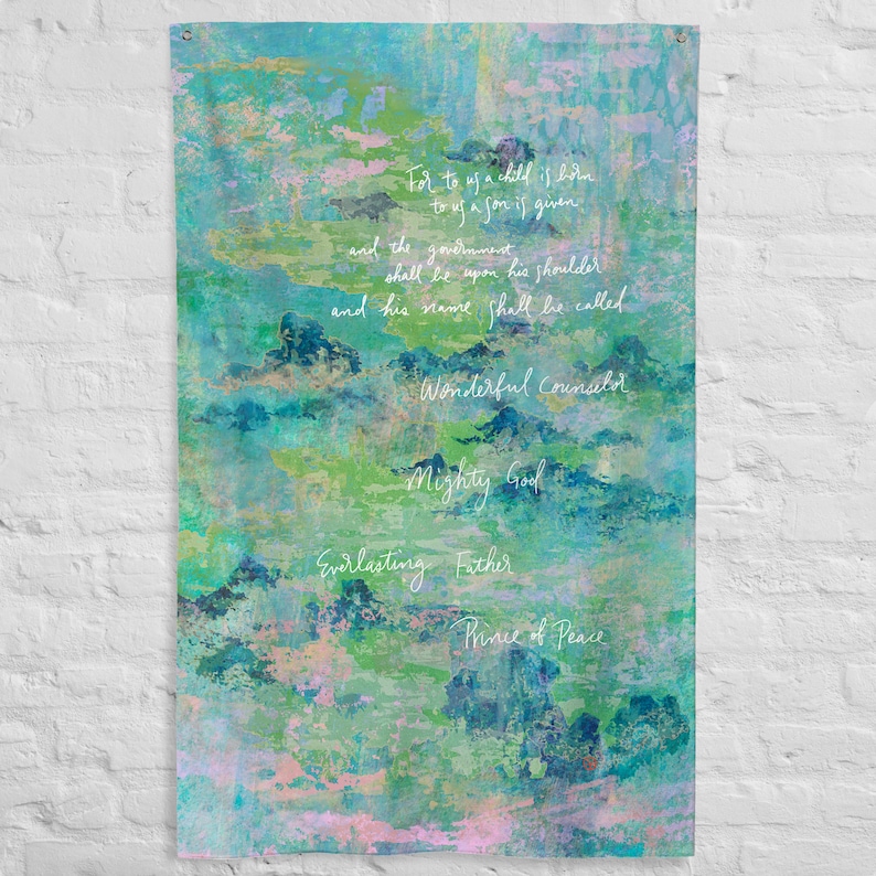 A Child is Born Isaiah 9 6 Bible Verse Wall Art Christian Tapestry ...