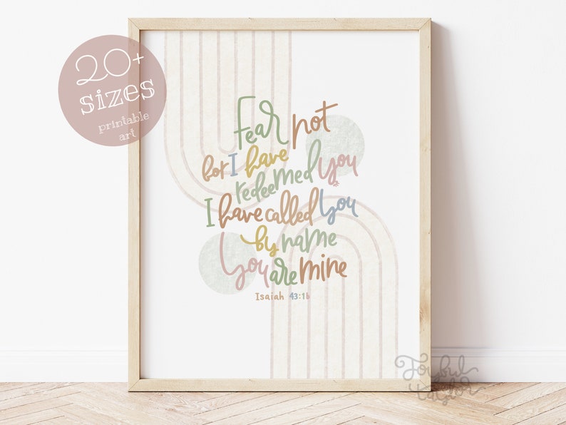 Isaiah 43:1b | Bible Verse Scripture Printable | | Fear Not You Are ...