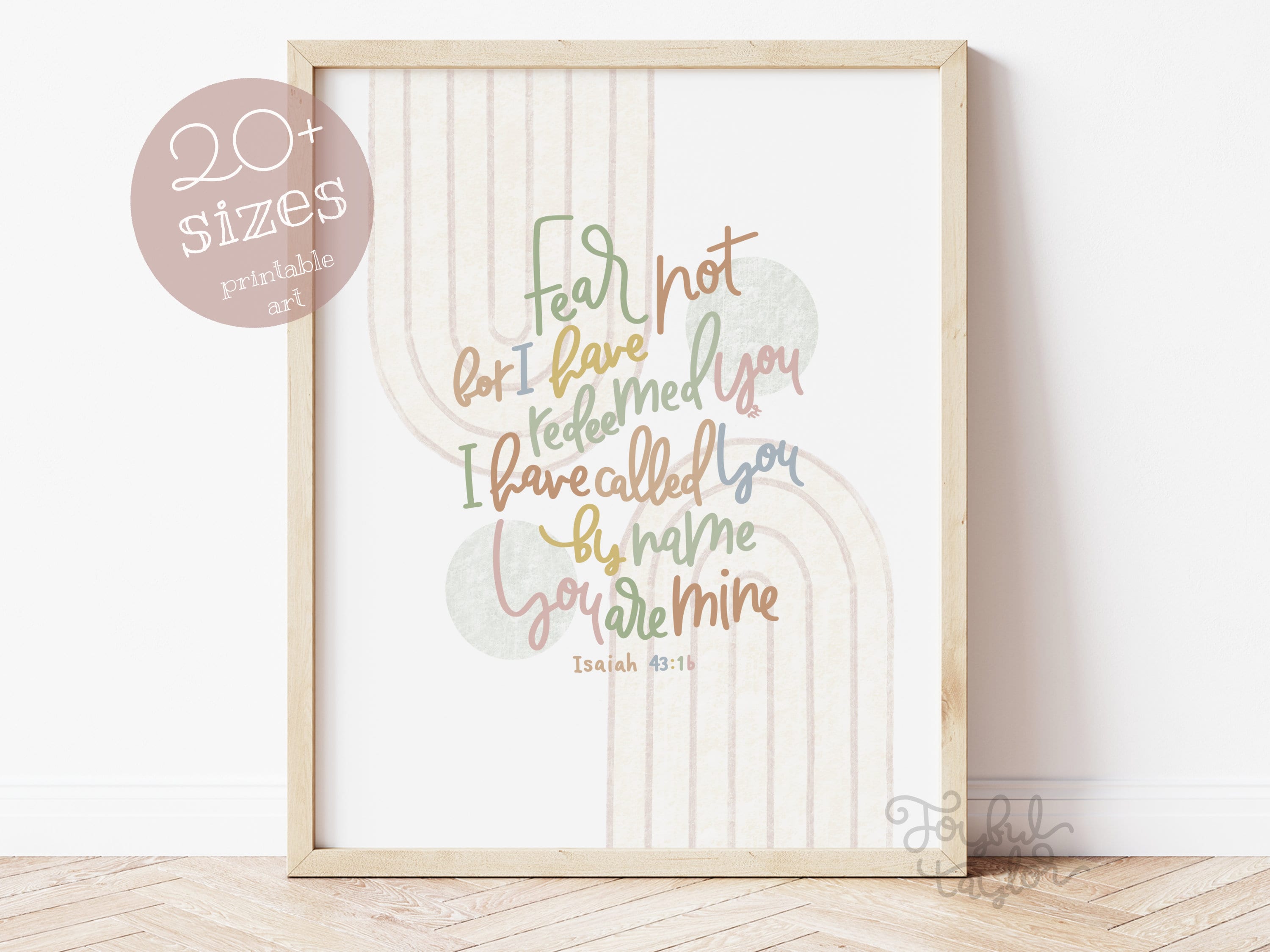Isaiah 43:1b Bible Verse Scripture Printable Fear Not You Are Mine ...