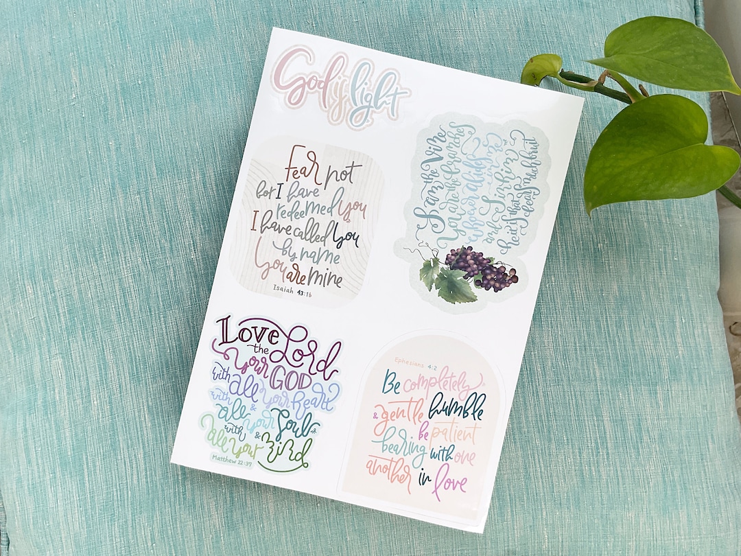 Bible Verse Sticker Bundle Christian Vinyl Sticker Pack Faith Stickers ...