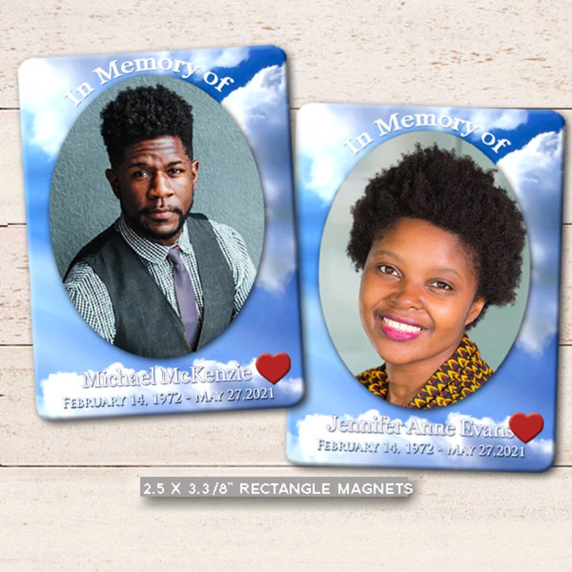 Funeral Memory Magnet, Memorial Favor - in Memory of Magnets, Memorial ...