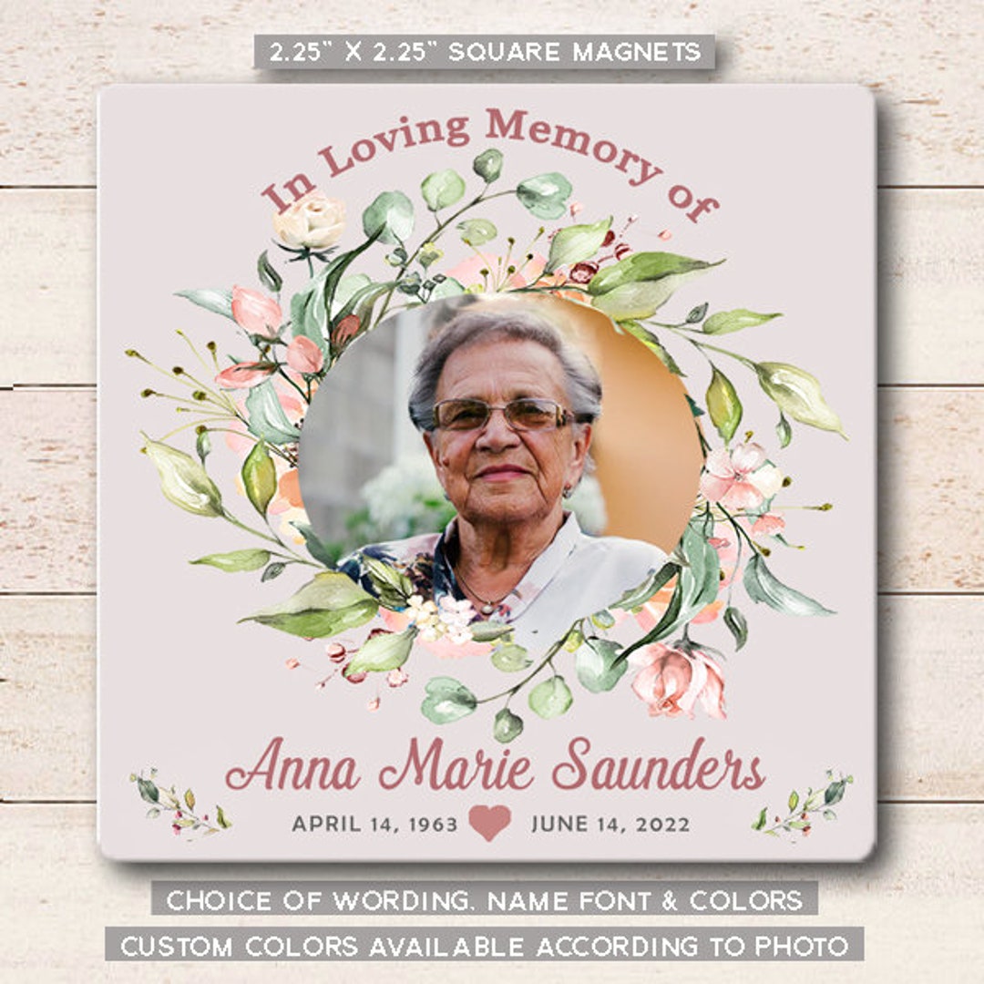 Celebration of Life, in Memory of Magnets. Memorial Keepsake, in Loving ...