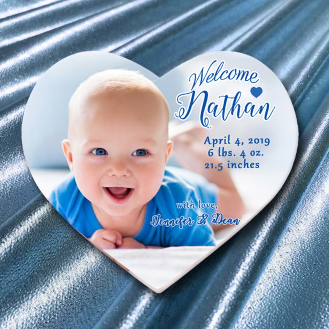 Heart Baby Magnet -3.5x3.25" - Boy or Girl Birth Announcement, Newborn ...