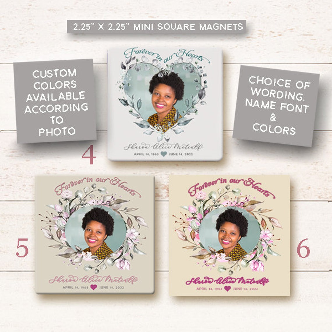 Celebration of Life, in Memory of Magnets. Memorial Keepsake, in Loving ...