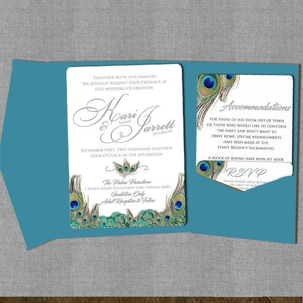 Peacock Invitations - Etsy