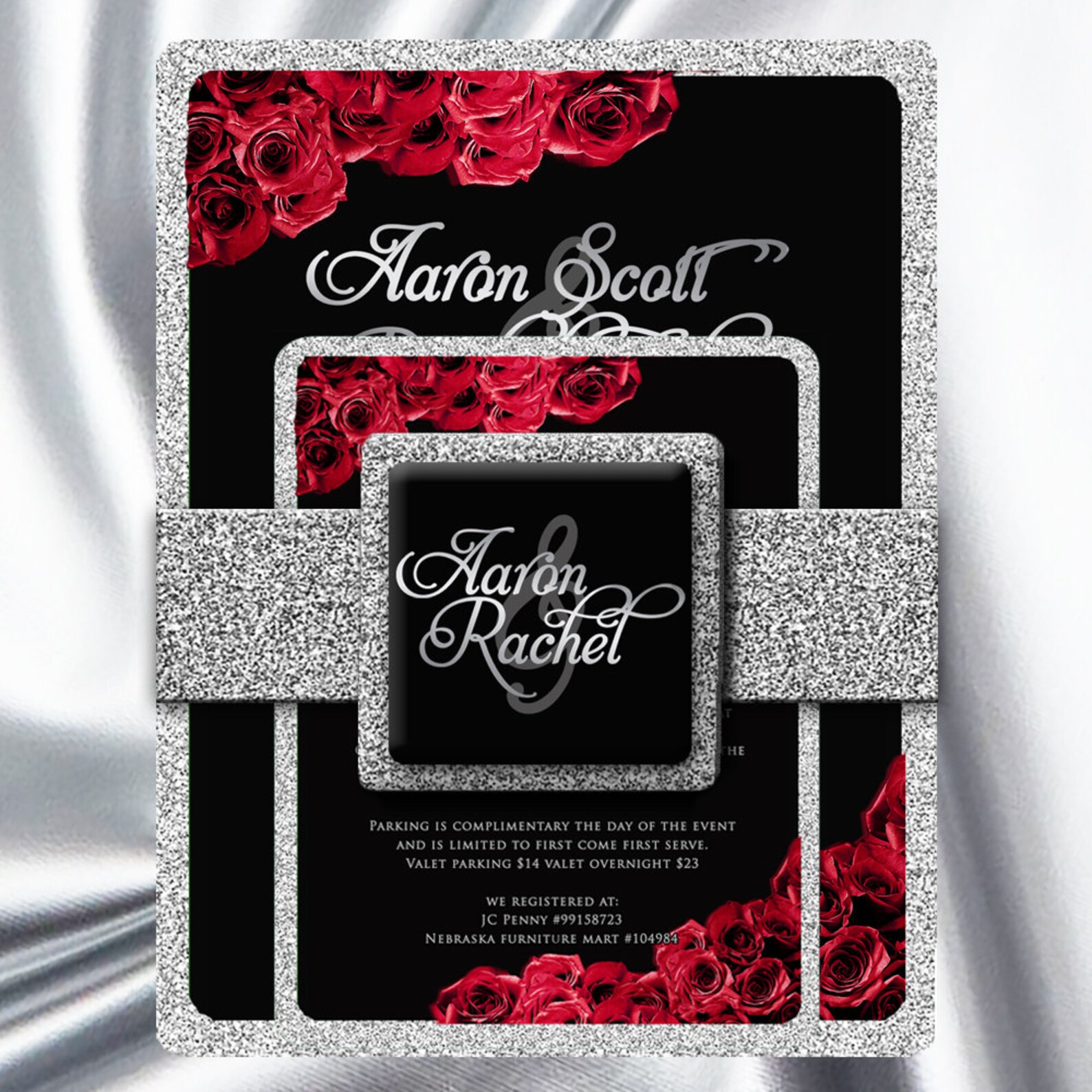 Red & Black Invitation Red Rose Invitation Black and Red - Etsy