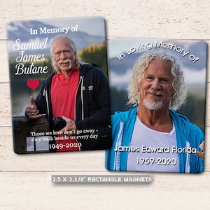 Funeral Memory Magnet, Memorial Favor - in Memory of Magnets, Memorial ...