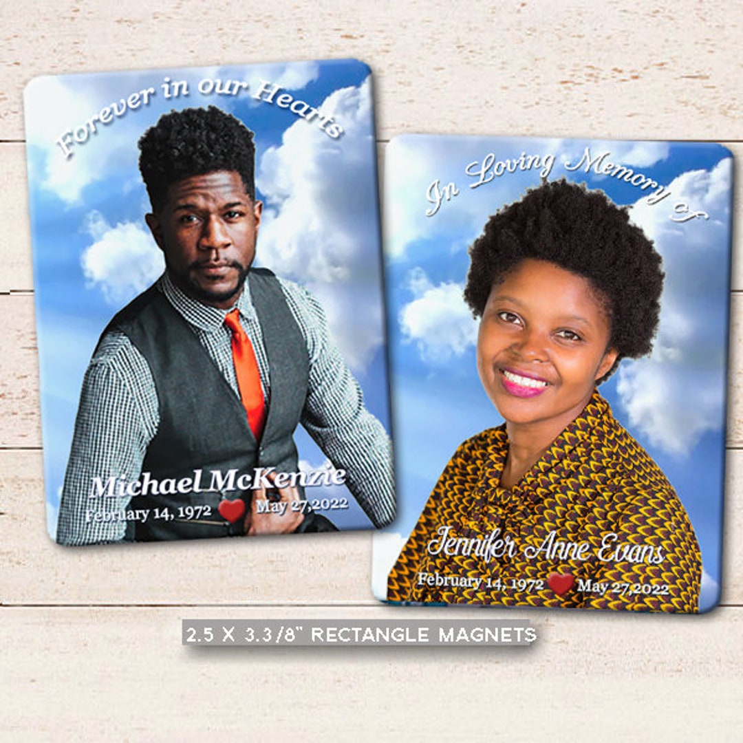 Funeral Memory Magnet, Memorial Favor - in Memory of Magnets, Memorial ...