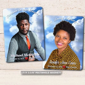 Funeral Memory Magnet, Memorial Favor - in Memory of Magnets, Memorial ...