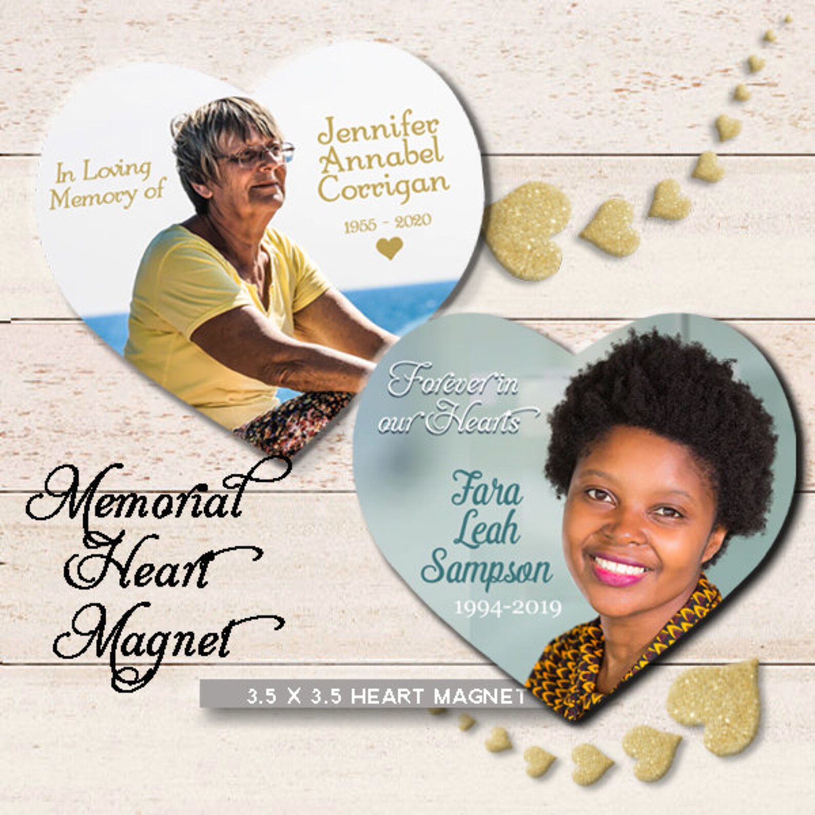 In Loving Memory of Heart Magnet in Memory of Photo Heart - Etsy