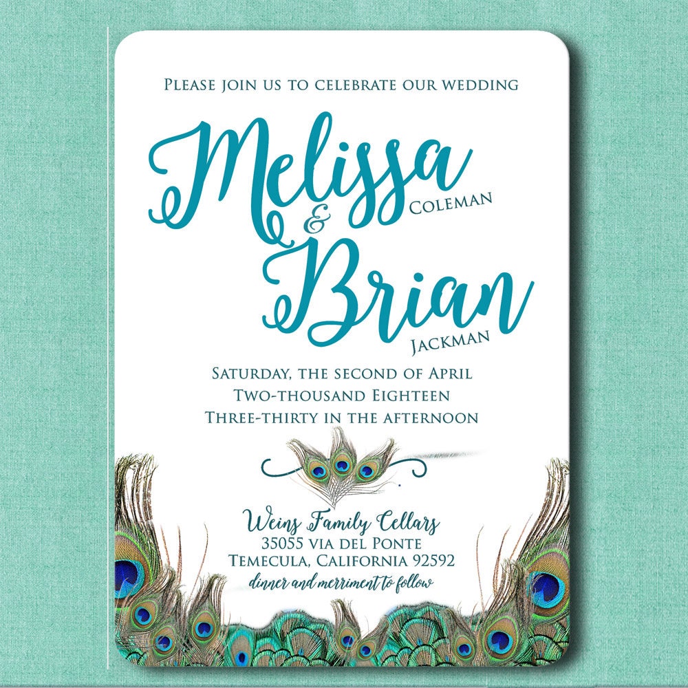 Peacock Wedding, Peacock Wedding Invitation Suites, Vintage Peacock ...