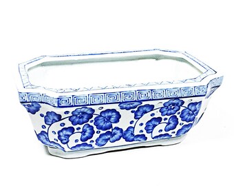 Blue flower pot | Etsy