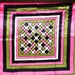 Vintage Square Mod Pink Black Olive Scarf Mod Scarf With Circle and ...