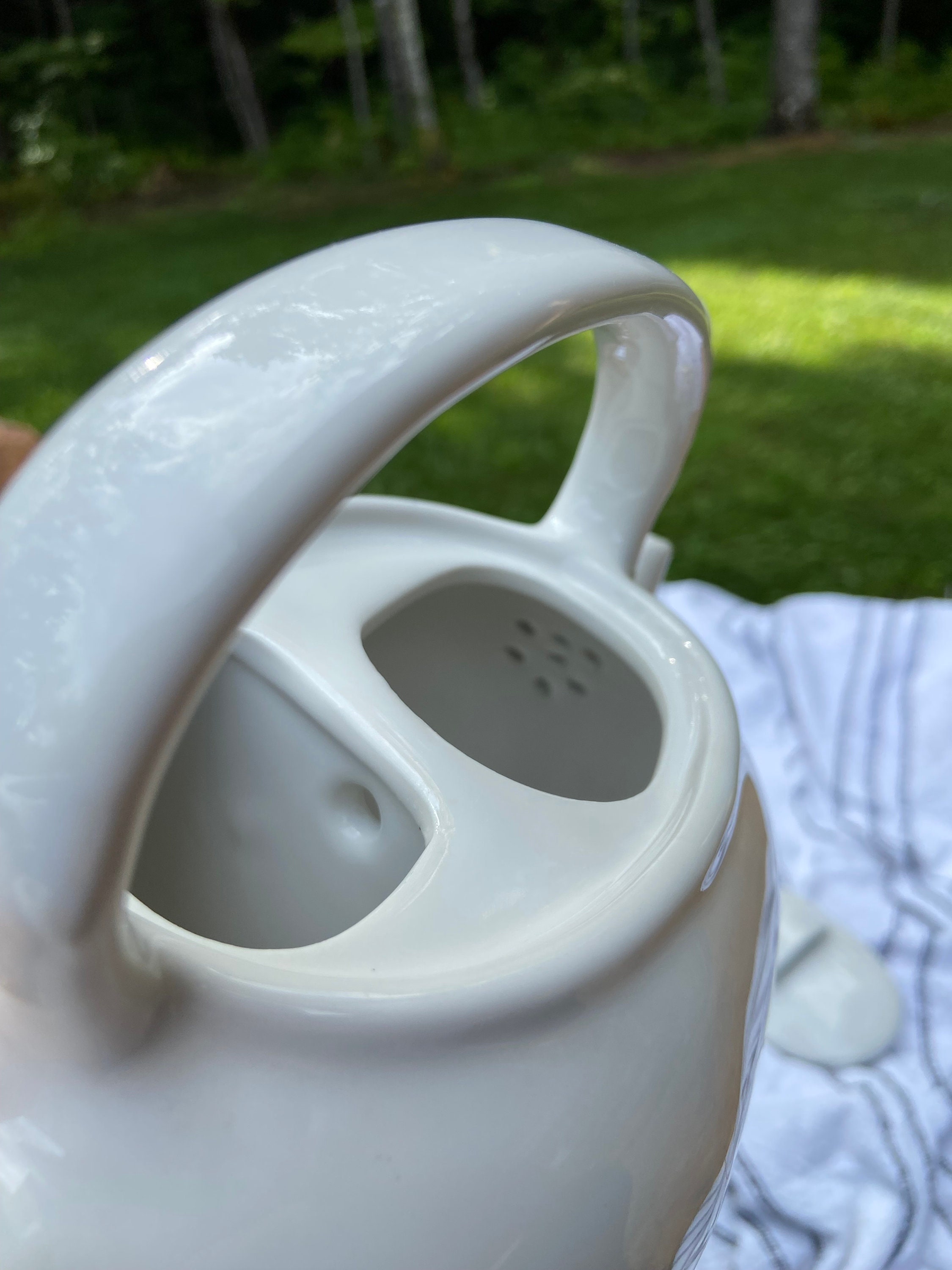 Vintage White Teapot Double Dual Two Spout Rare Collectible Adjusto Two ...