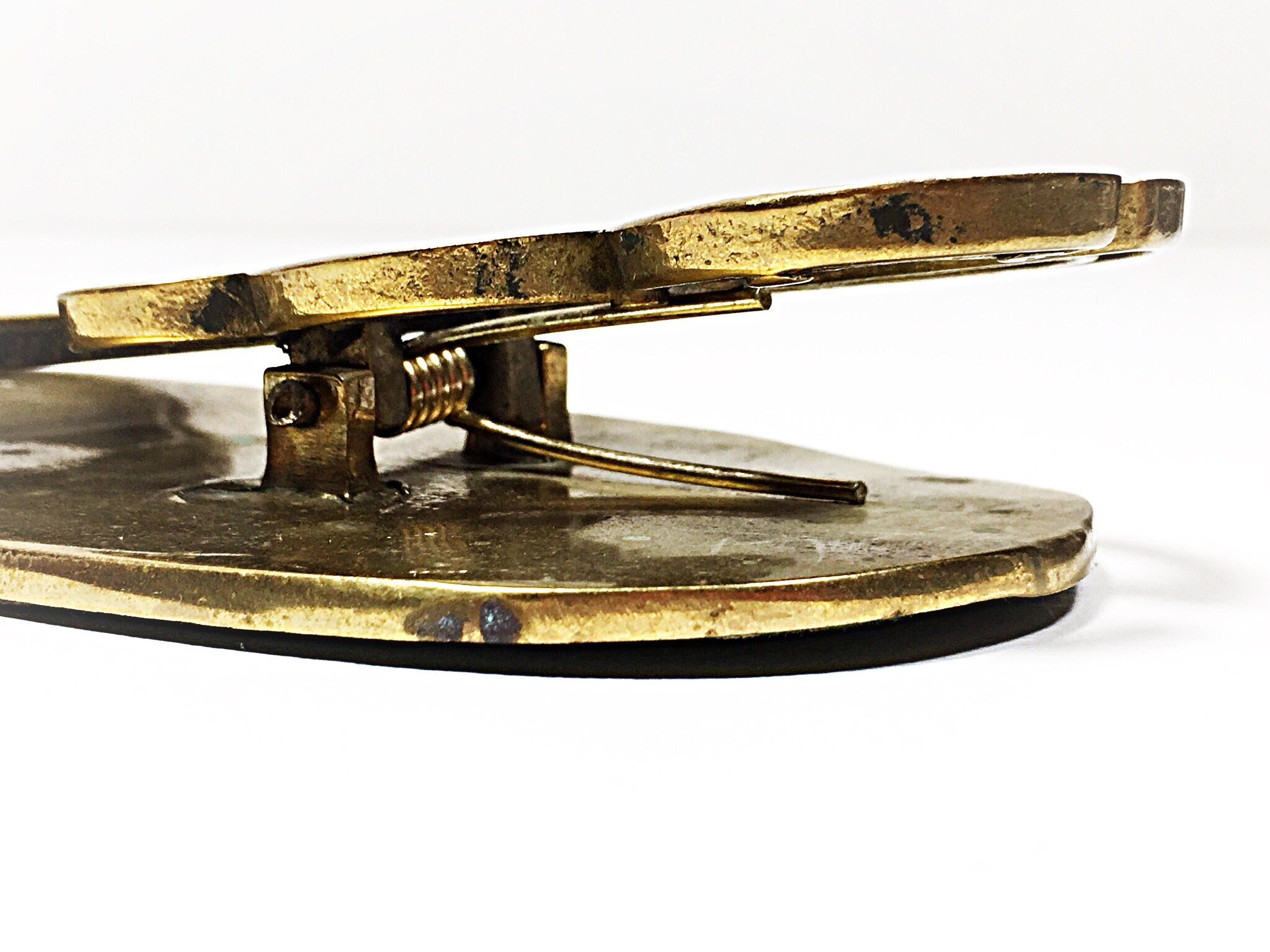 Vintage Brass Letter Clip Note Holder AT ONCE Clip Paperclip Desk ...
