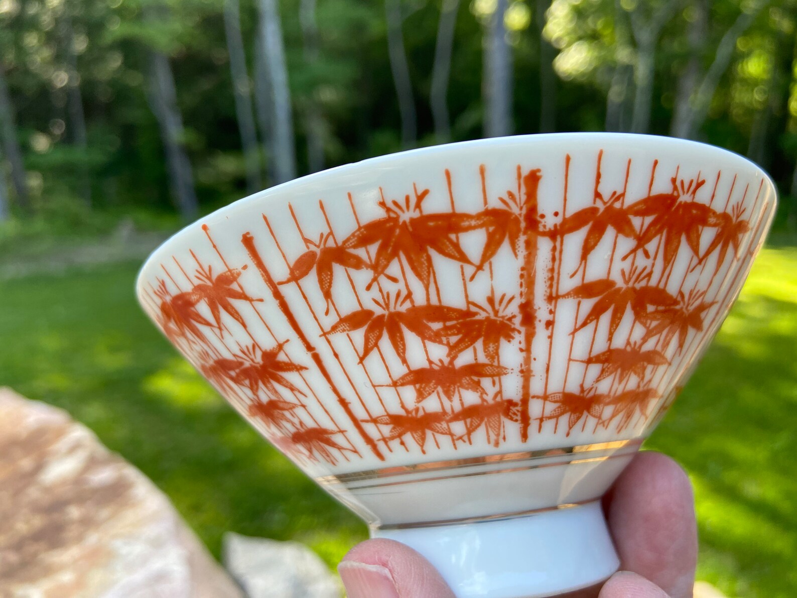Vintage Rice Bowl Asian Decor China Bowl Footed Dish Bamboo - Etsy