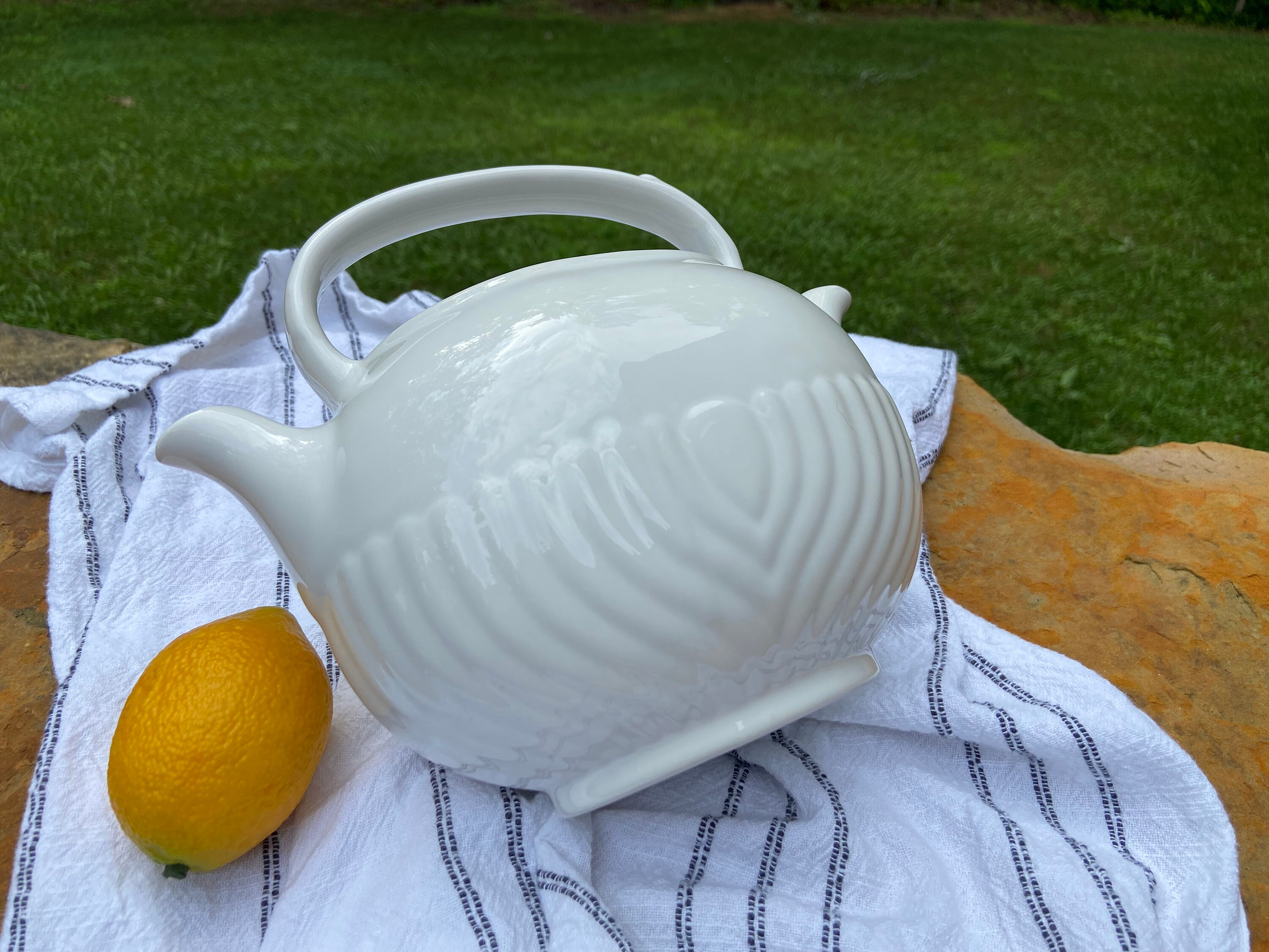 Vintage White Teapot Double Dual Two Spout Rare Collectible Adjusto Two ...