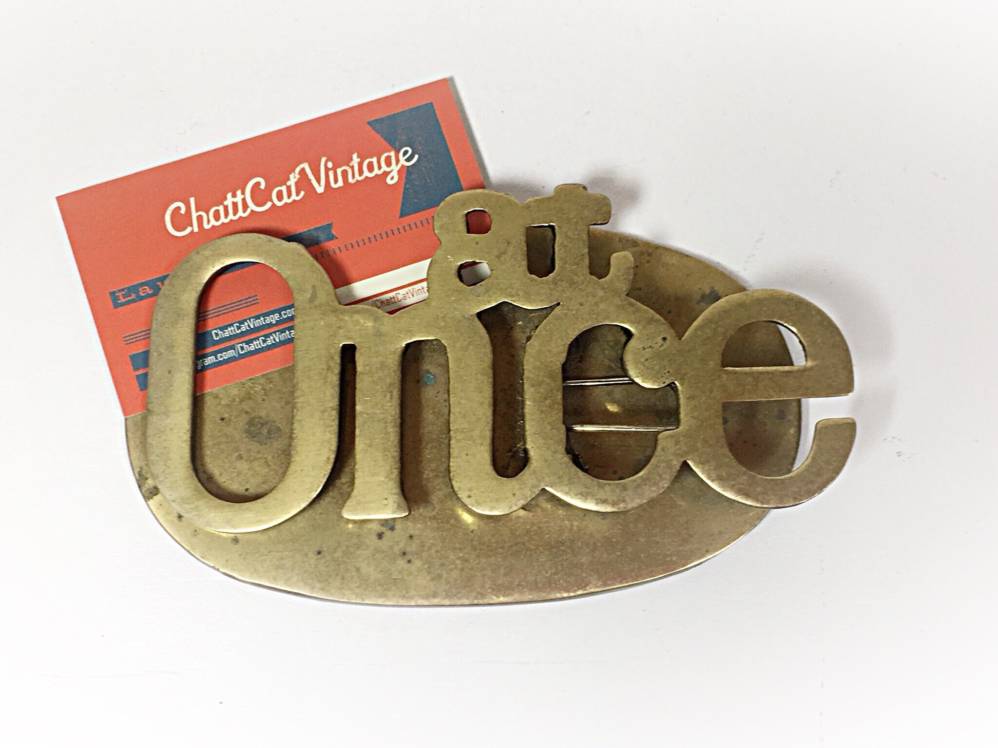 Vintage Brass Letter Clip Note Holder AT ONCE Clip Paperclip - Etsy