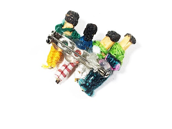 Vintage Handmade Mini People Friends Folk Art Tribal … - Gem