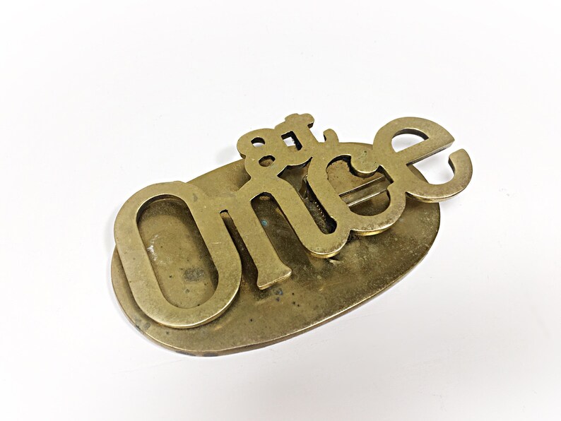 Vintage Brass Letter Clip Note Holder AT ONCE Clip Paperclip - Etsy