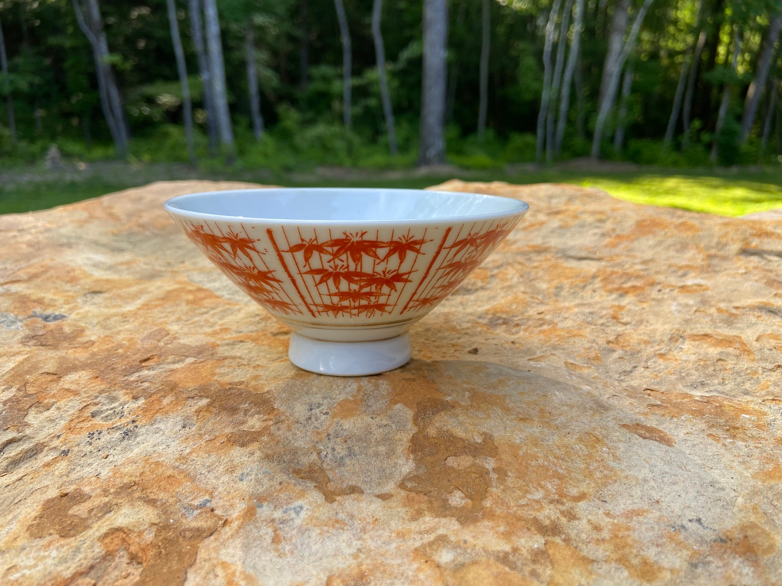 Vintage Rice Bowl Asian Decor China Bowl Footed Dish Bamboo - Etsy