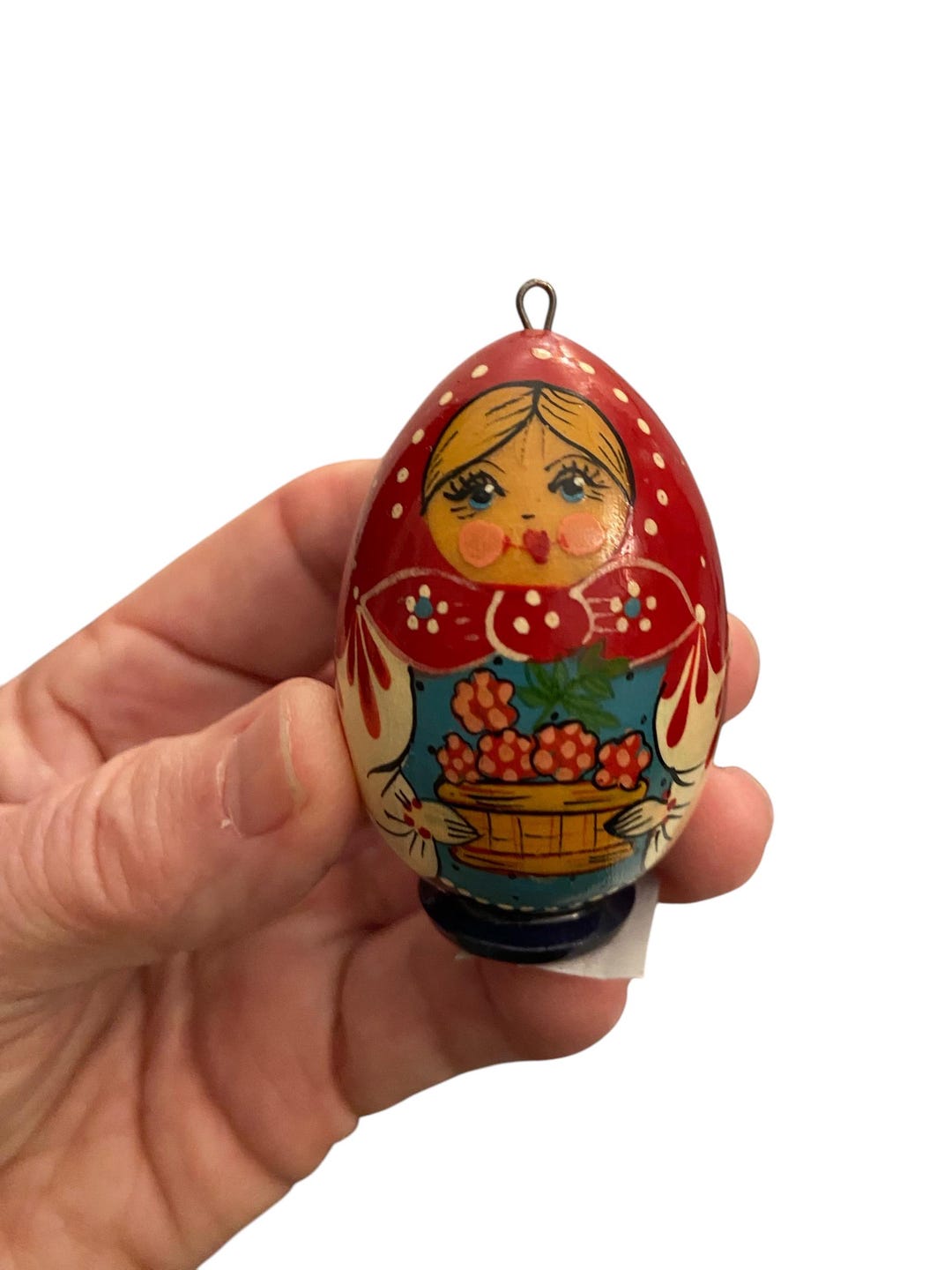Vintage Small Babushka Egg Shaped Doll + Matryoshka Hand Painted Egg ...