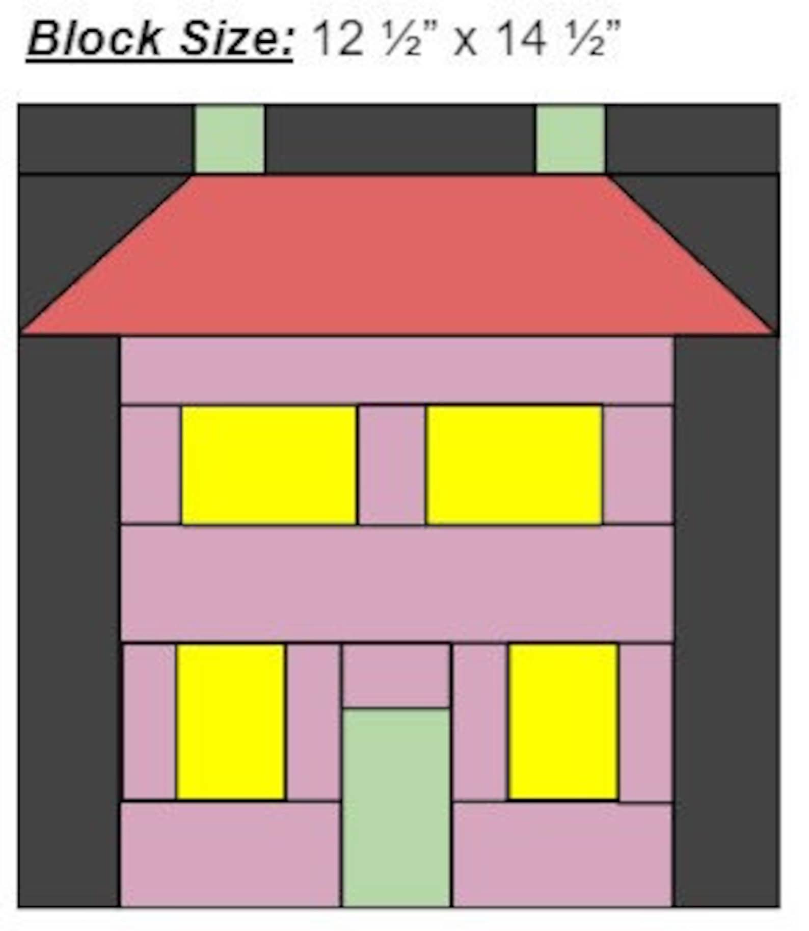 Mansion House Block - PDF File Download - 12.5" X 14.5" Quilt Block - Etsy