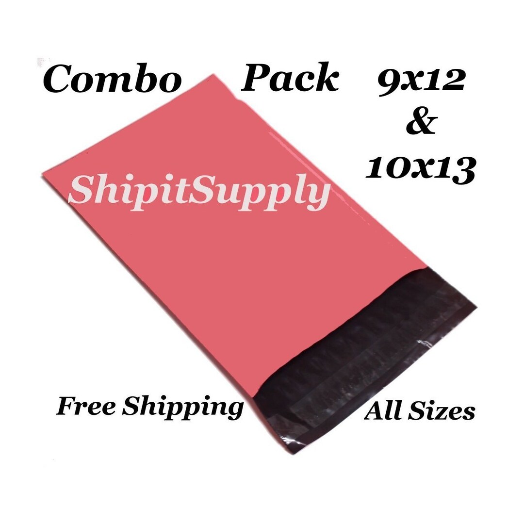 2-1000 10x13 9x12 Pink Poly Mailers Combo Free Same Day Shipping 1-500 ...