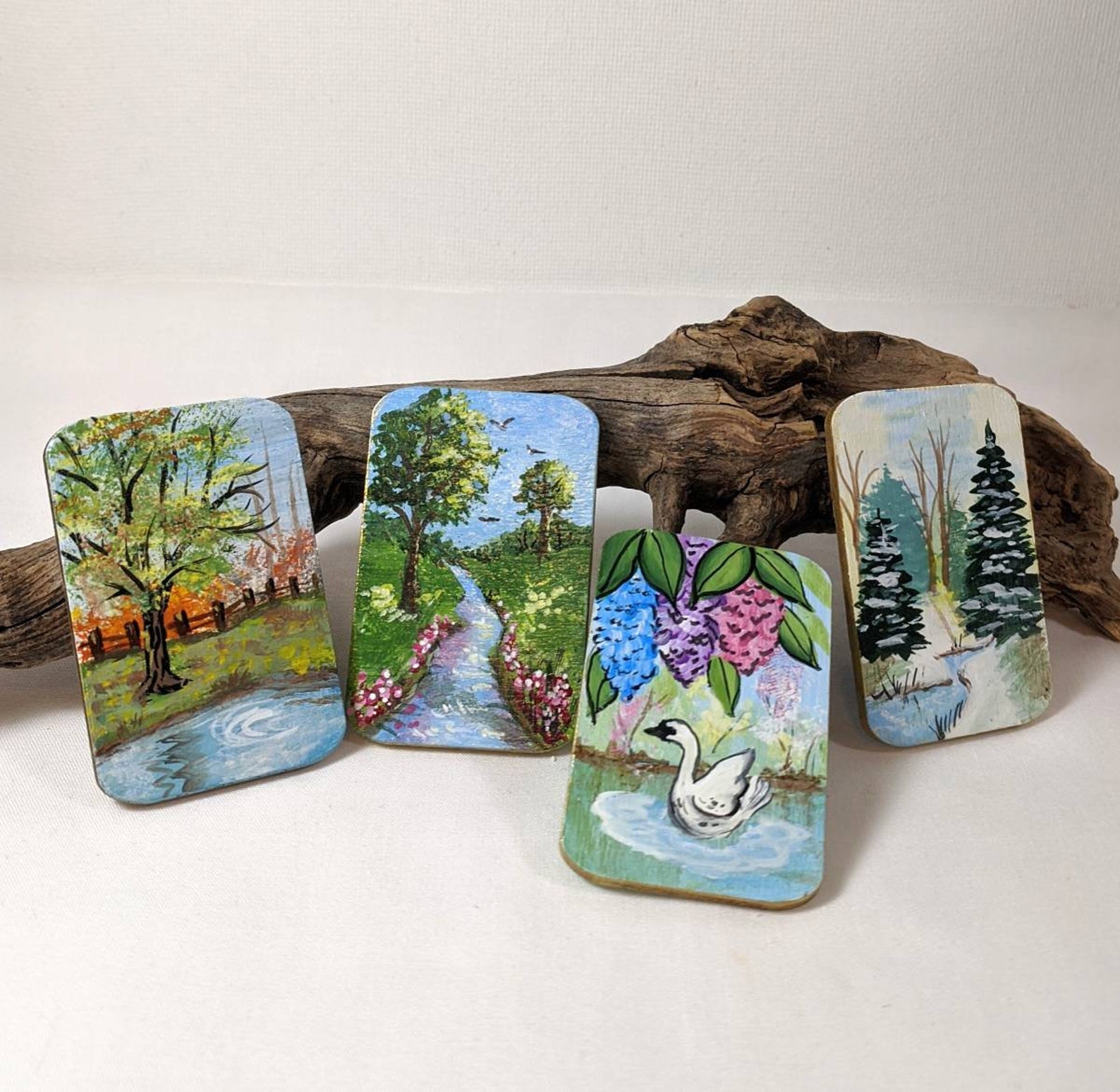 Four Seasons Magnet Set Mother's Day Wood Magnets | Etsy